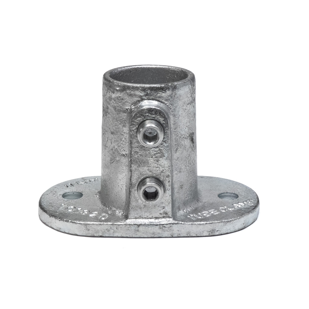 TC132 - Standard Railing Base Flange Galvanised Pipe Fitting – Tubeclamp AU