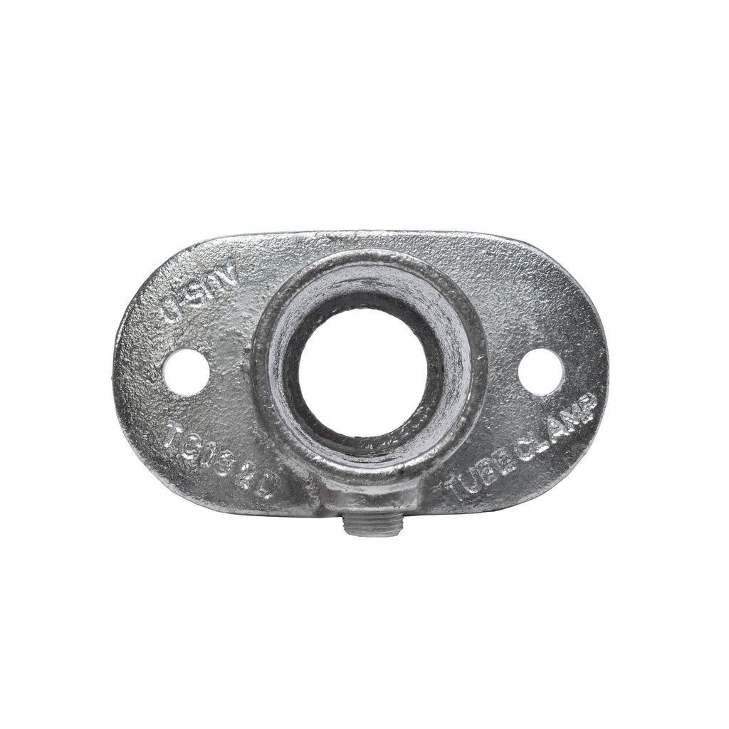 TC132 - Standard Railing Base Flange Galvanised Pipe Fitting – Tubeclamp AU