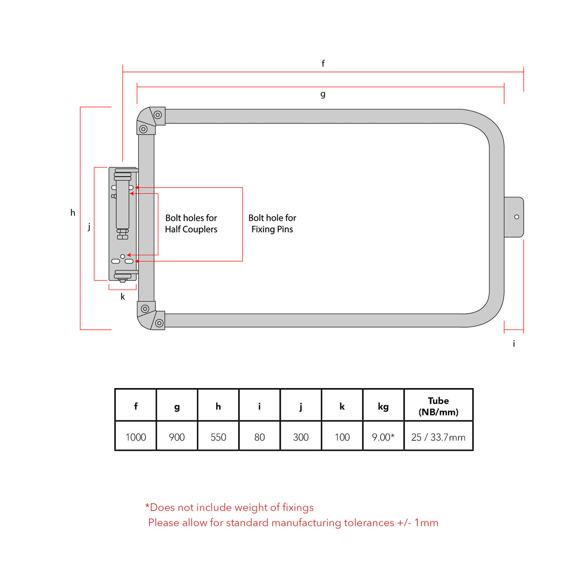 SCGATE - Self Closing Gate B34/25NB 1000mm Wide to suit C42 / D48 Post ...
