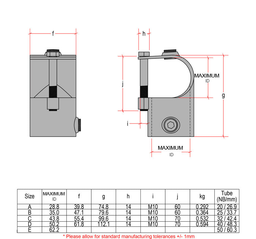 TC135 - Clamp-On Tee Galvanised Pipe Fitting – Tubeclamp AU