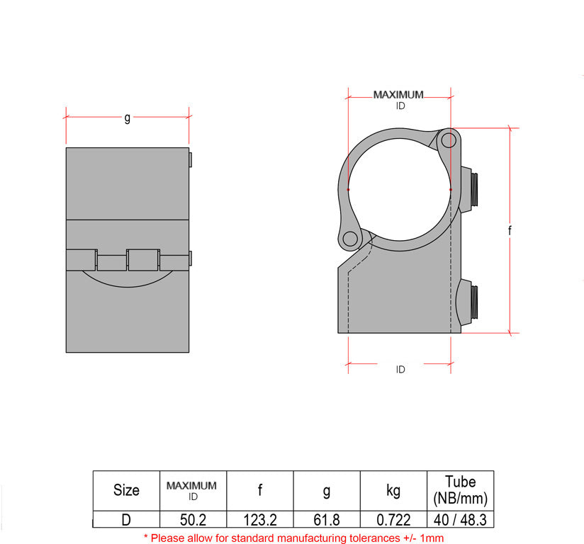 TC136 - Split Tee Clamp-On Galvanised Pipe Fitting – Tubeclamp AU