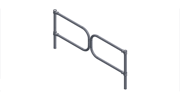 471 - Self Closing Double Railing Gate 500mm high to suit D48 Post ...