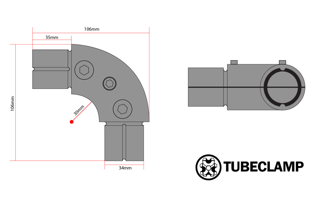 TC725 - DDA Assist Split Elbow Galvanised Pipe Fitting – Tubeclamp AU