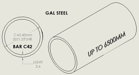 Galvanized CHS C42 32NB 1 1/4" for Tube Clamp. Buy Pipe 32NB Online ...