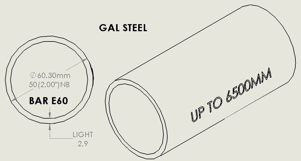 Galvanized CHS E60 50NB 2" – Tubeclamp AU